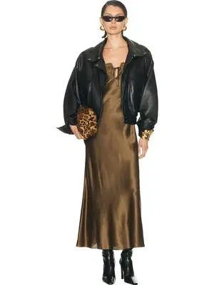 Saint Laurent Slip Dress - Kaki