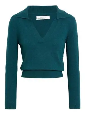 Another Tomorrow Cashmere And Wool-blend Polo Sweater - Petrol