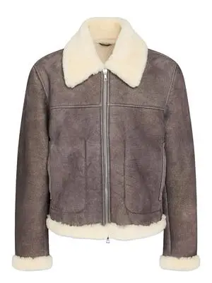 Officine Générale Isaac Shearling Jacket - Dark Gray