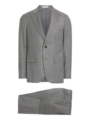 Boglioli Prince Of Wales Checked Wool Suit - Gray
