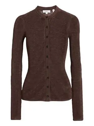 A.L.C. Marley Pointelle-knit Alpaca-blend Cardigan - Chocolate