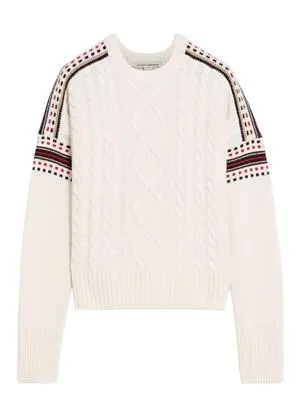 Autumn Cashmere Intarsia And Cable-knit Sweater - Ecru
