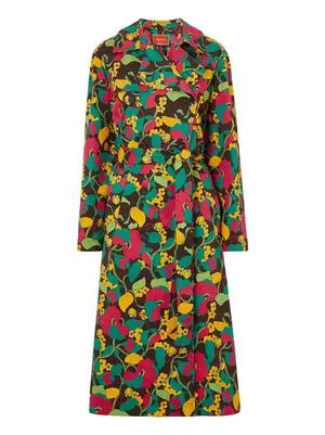 La DoubleJ Milano Belted Floral-print Trench Coat - Red