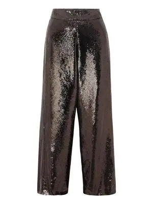 GOLDEN GOOSE Journey Sequin Wide-leg Pants - Dark Brown