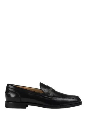 DOUCAL'S Stud-embellished Leather Loafers - Black