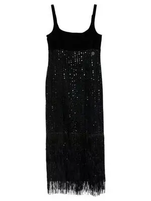 Karl Lagerfeld Logo-plaque Sleeveless Dress - Black