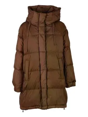 Max Mara Hooded Quilted Coat - Brown
