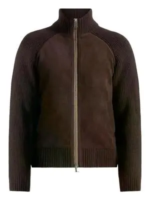 Manière De Voir Faux-suede & Knit Jacket - Brown