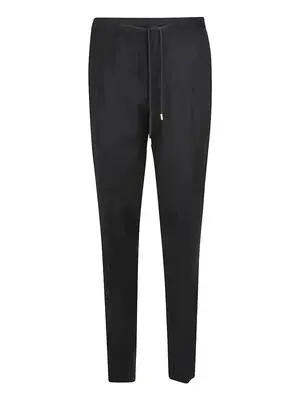 LARDINI Drawstring Pleated Trousers