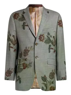 Etro Floral-print Single-breasted Jacket - Grey