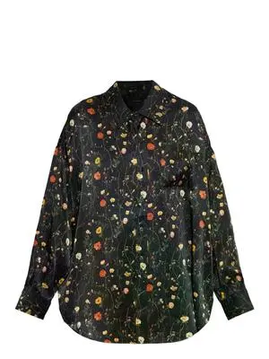 R13 Floral Print Shirt - Black