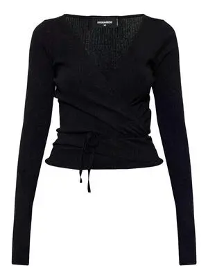 Dsquared2 Lurex Wrapped Top - Black