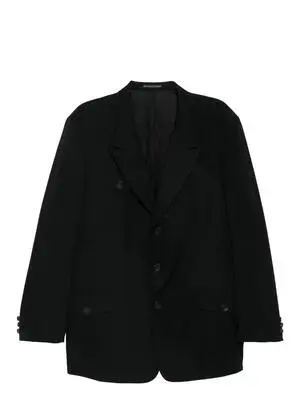 Yohji Yamamoto Wool Gabardine Blazer - Black