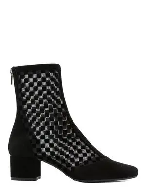 CAREL Checkered Ankle Boots - Black