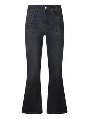 Liu Jo Embellished Flare Jeans - Black