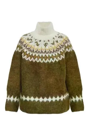 Rag & Bone Patterned Roll-neck Knitwear - Green