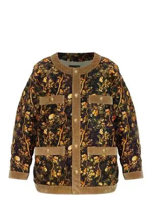 R13 Skull-print Floral Jacket - Brown