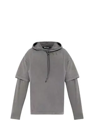 Palm Angels Layered-design Hoodie - Grey