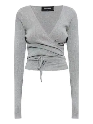 Dsquared2 Wrap-style Knit Top - Grey