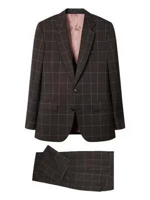 Paul Smith The Mayfair Charcoal Windowpane Check Wool-cashmere Suit - Brown