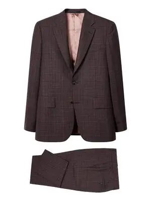 Paul Smith The Brierley - Burgundy Check Tropical Wool Suit Red