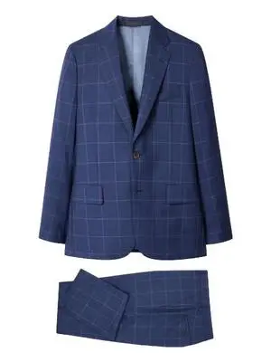 Paul Smith The Brierley Windowpane Check Wool-cashmere Suit - Blue