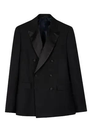 Paul Smith Wool-mohair Double-breasted Evening Blazer - Black