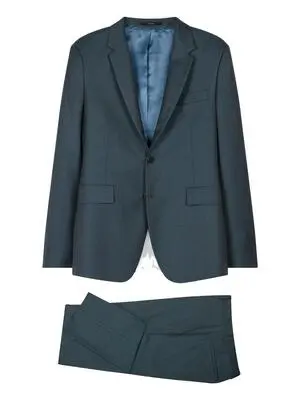 Paul Smith The Kensington Slim-fit Dark Petrol Sharkskin Wool Suit - Blue