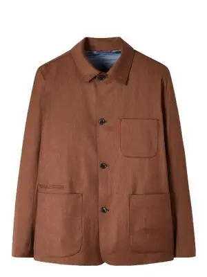 Paul Smith Wool-cashmere Flannel Work Jacket - Brown