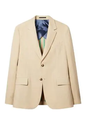 Paul Smith Light Tan Linen Buggy-lined Blazer - White