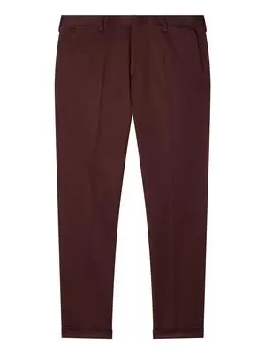 Paul Smith Slim-fit Burgundy Cotton-stretch Chinos - Red