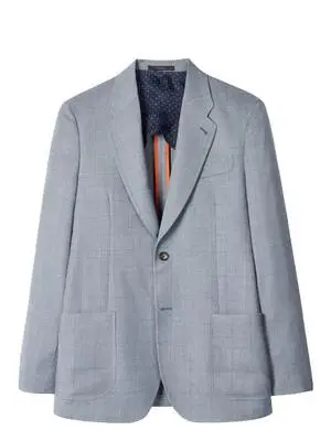 Paul Smith Tailored-fit 'zelander' Check Wool Blazer - Grey