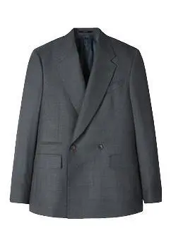 Paul Smith Check Wool Double-breasted Blazer - Green