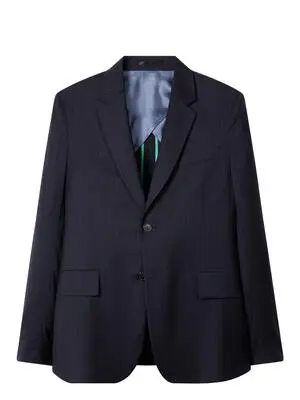 Paul Smith Navy Stripe Tropical Wool Buggy-lined Blazer - Blue