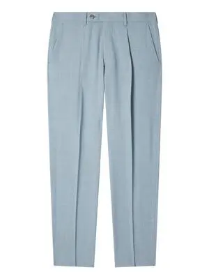 Paul Smith Tapered-fit Marl Wool Trousers - Blue