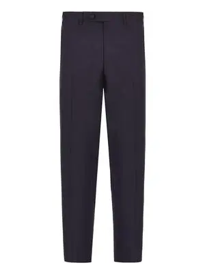 Canali 150's Wool Regular Fit Trousers - Blue