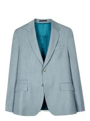 Paul Smith Tailored-fit Light Overdyed Wool-cashmere Flannel Blazer - Blue