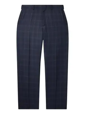 Paul Smith Straight-fit Wool Check Trousers - Blue