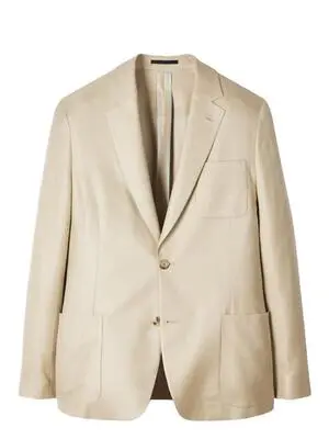 Paul Smith Light Camel Wool-silk Unlined Blazer - Brown