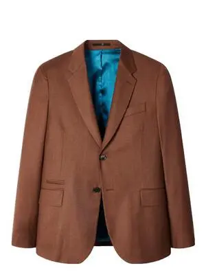 Paul Smith Tailored-fit Cinnamon Overdyed Wool-cashmere Flannel Blazer - Brown