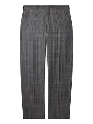 Paul Smith Straight-fit Wool Check Trousers - Grey