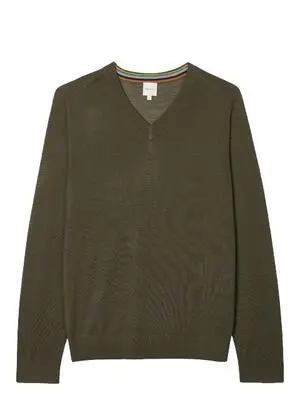 Paul Smith V-neck Merino Wool Sweater - Brown