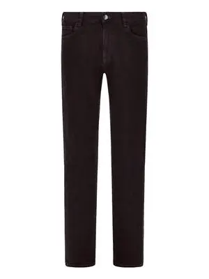 Canali Regular Fit Five-pocket Denim Pants - Black