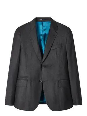 Paul Smith Tailored-fit Charcoal Overdyed Wool-cashmere Flannel Blazer - Grey