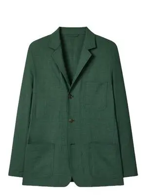 Paul Smith Dark Overdyed Marl Wool Three-button Blazer - Green