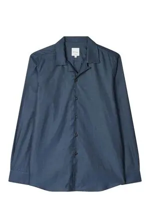 Paul Smith Navy Brushed Cotton-twill Shirt - Blue