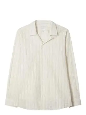 Paul Smith Ecru Cotton-linen Textured Stripe Shirt - White