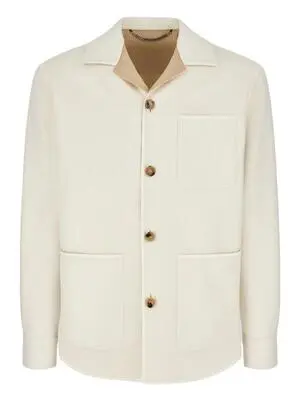 Canali Double Wool Shirt Jacket - White