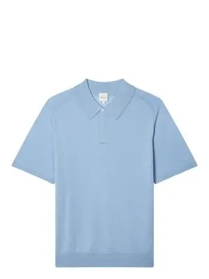 Paul Smith Light Merino Wool Short Sleeve Polo Shirt - Blue