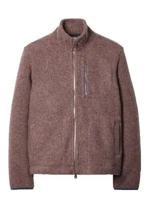Paul Smith Wool-blend Zip Fleece Jacket - Brown